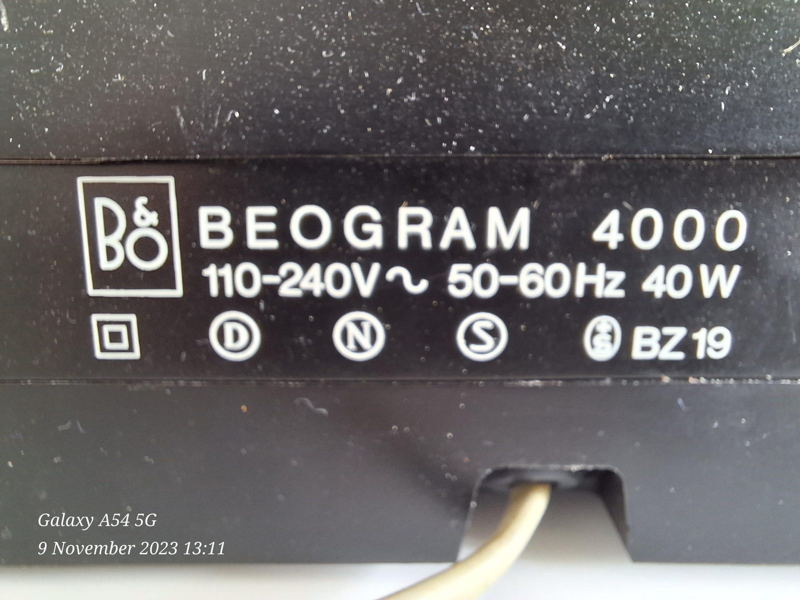UK - Beogram turntable 4000 - BeoWorld Forum