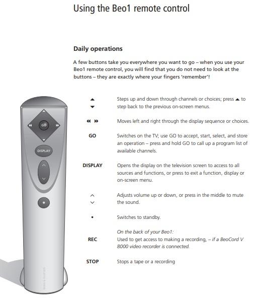 Beo1 with Beovision1 pairing? - BeoWorld Forum